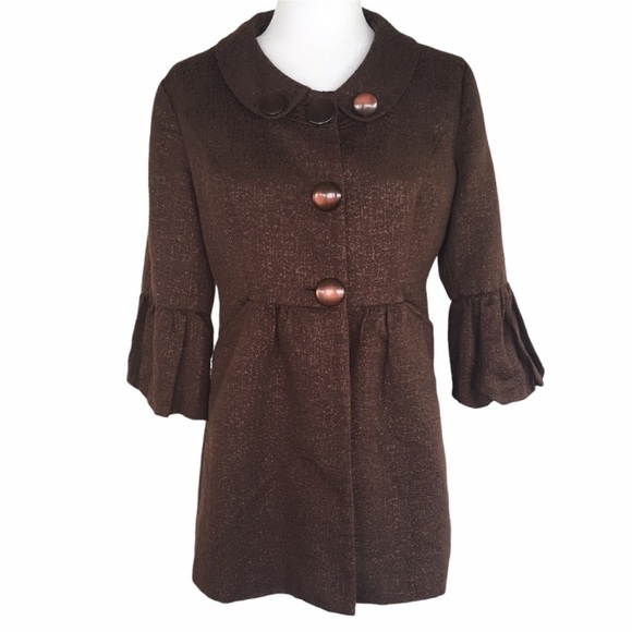 mac & jac | Jackets & Coats | Mac Jac Jacket Blazer Babydoll Brown ...